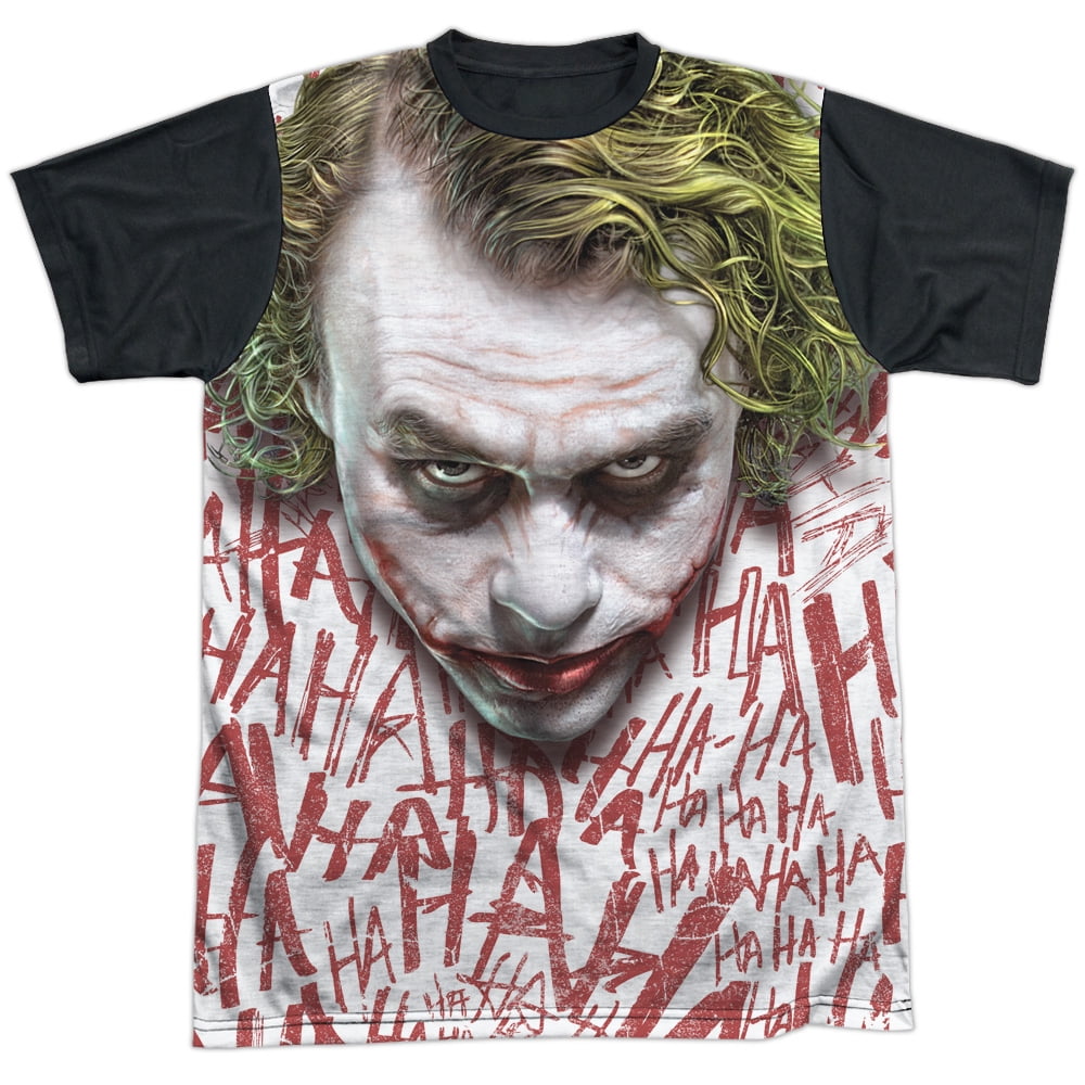 Dark Knight Joker Face Unisex Adult Halloween Costume Sublimated T ...