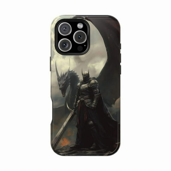Dark Knight with a Giant Dragon Partner Graphic Case for iPhone 11,12 ...