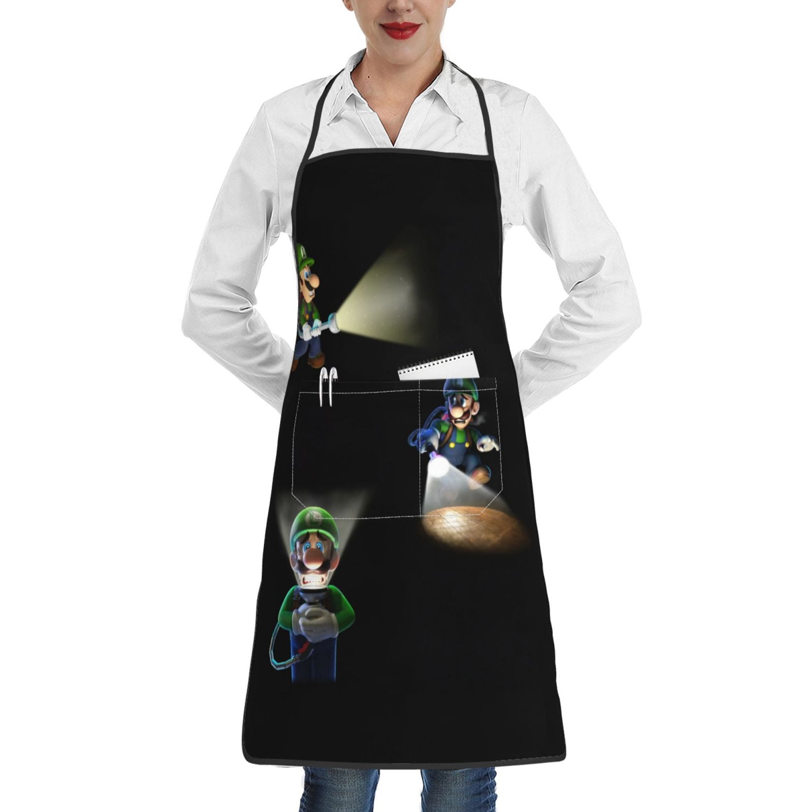 Dark Luigi's Mansion Moon Waterproof Apron Home Decor Kitchen Fashion ...