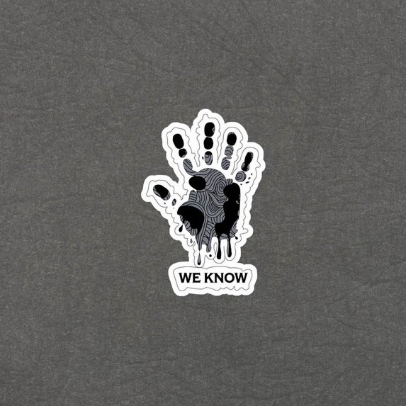 Dark Macabre We Know Handprint Sticker Decal Goth Horror Scaryphone ...