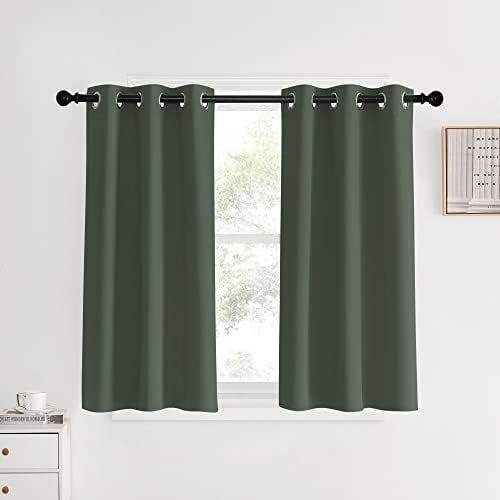 Dark Mallard Blackout Curtain Panels for Bedroom, 2 Panels, W34 x L40 ...