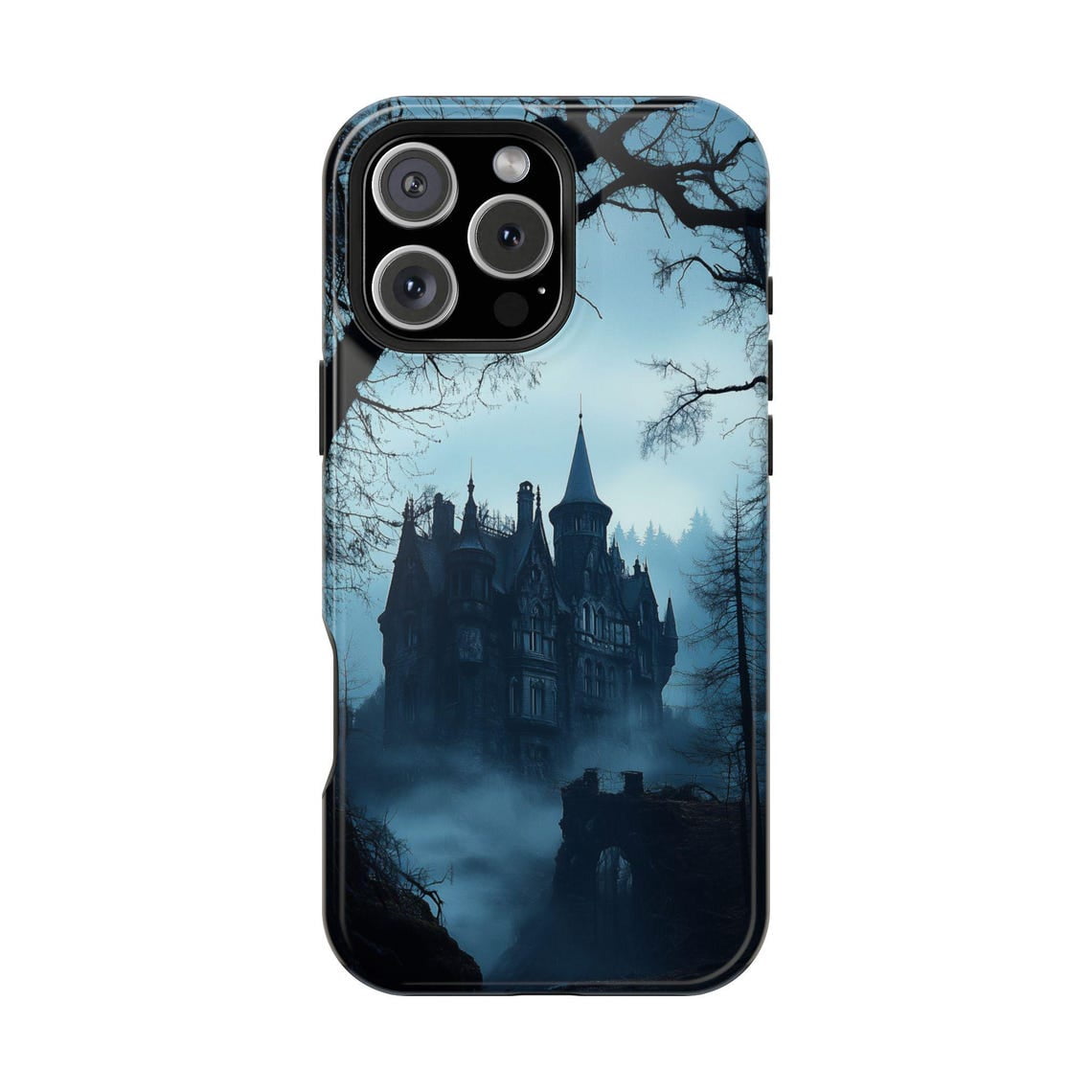 Dark Manor Haunted Castle Gothic Gray Mist Fantasy Art Phone Case with ...