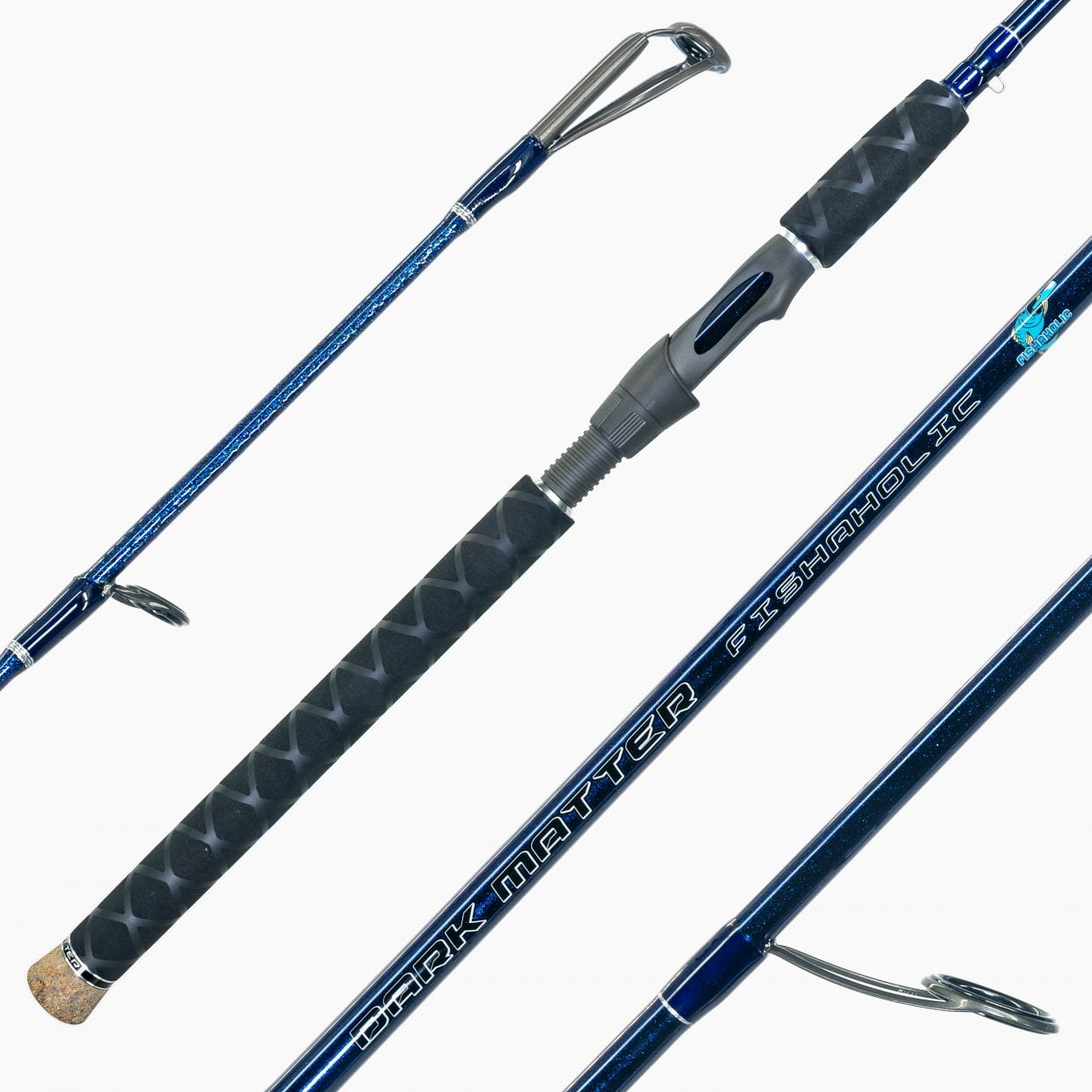 Dark Matter Fishaholic Inshore Spinning Rods Blue 7'6" - Walmart.com