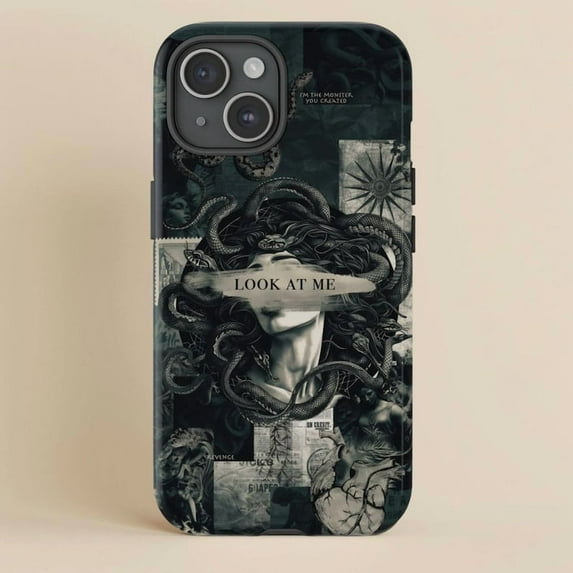 Dark Medusa Snake Gothic Collage Phone Case for iPhone 12 13 14 15 16 ...