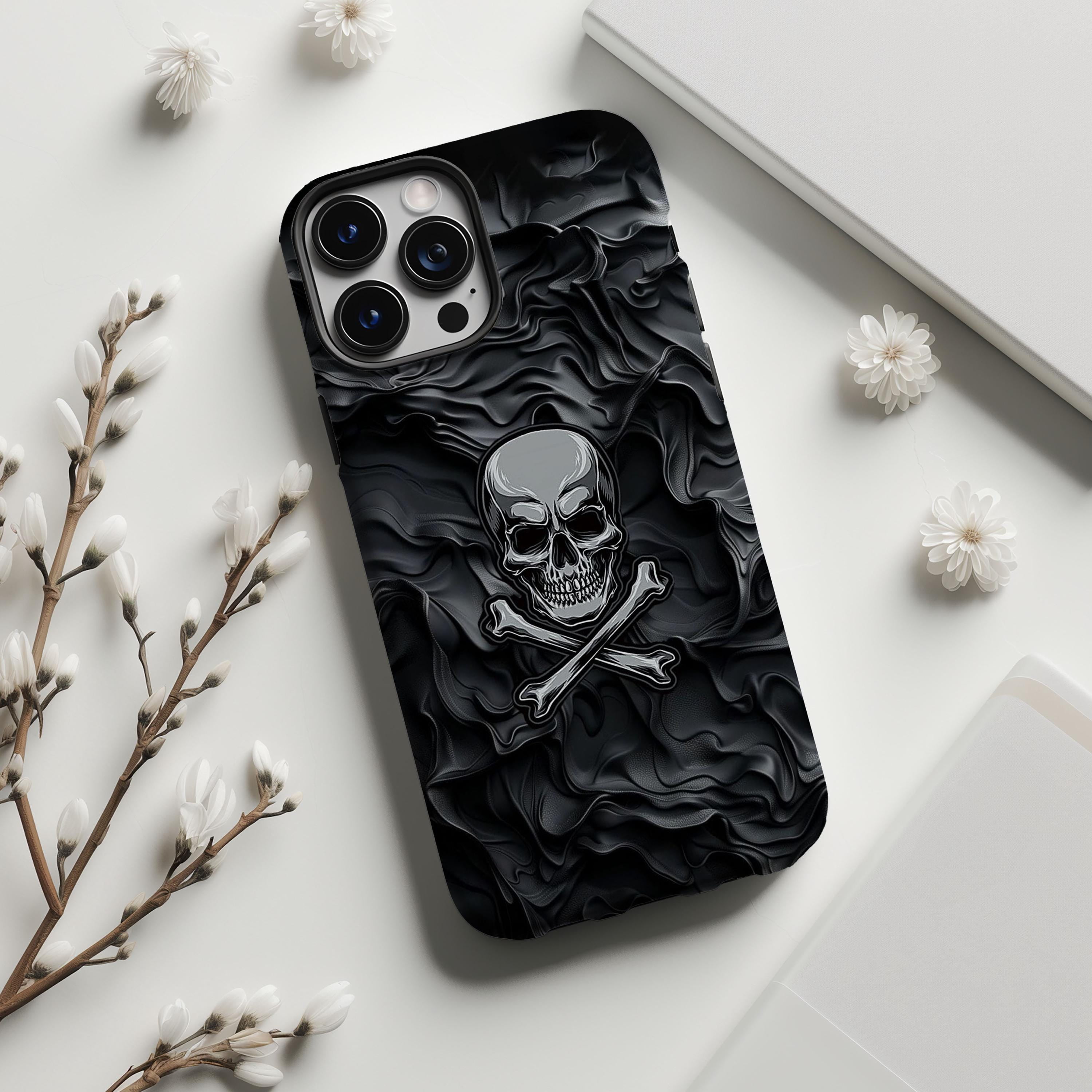 Dark Metal Horror Motif Phone Case Bold Shadow Style Gift 17 through 11 ...