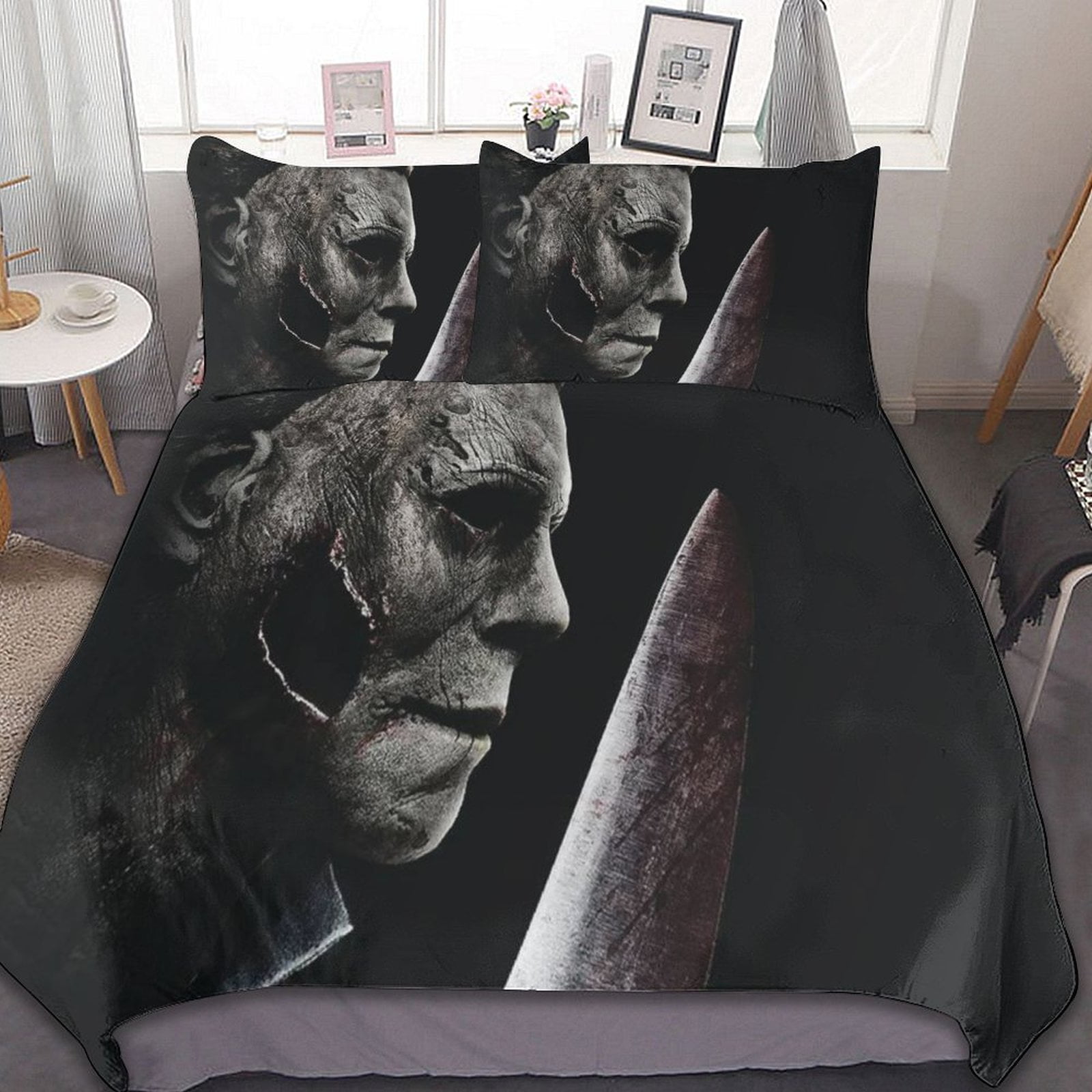 Dark Michael Myers 3 Piece Bedding Sets Decor Comforter Sets With One ...