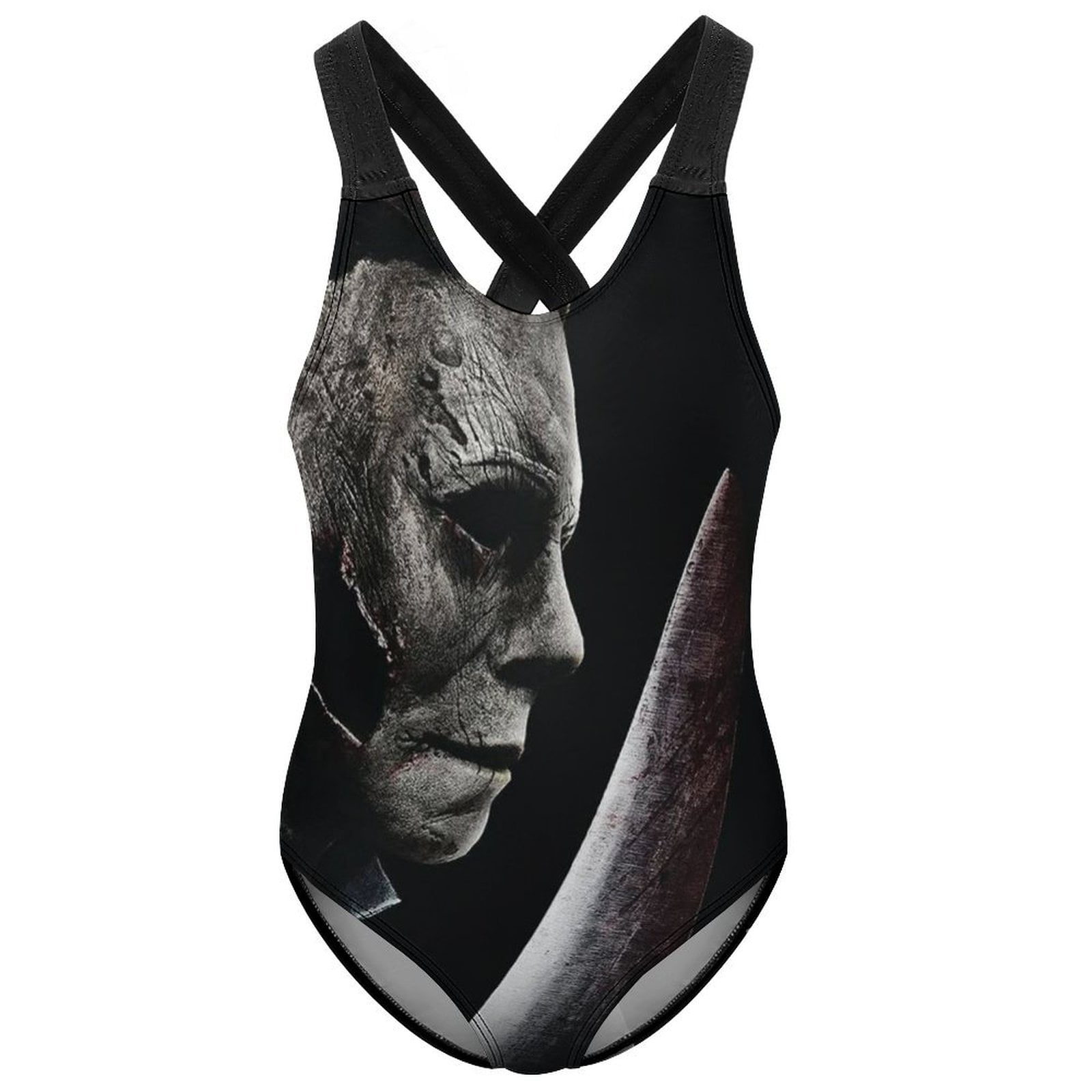 Dark Michael Myers Girl's One-piece Swimsuit Summer Children's Beach Swimwear Cross Back Bathing ...