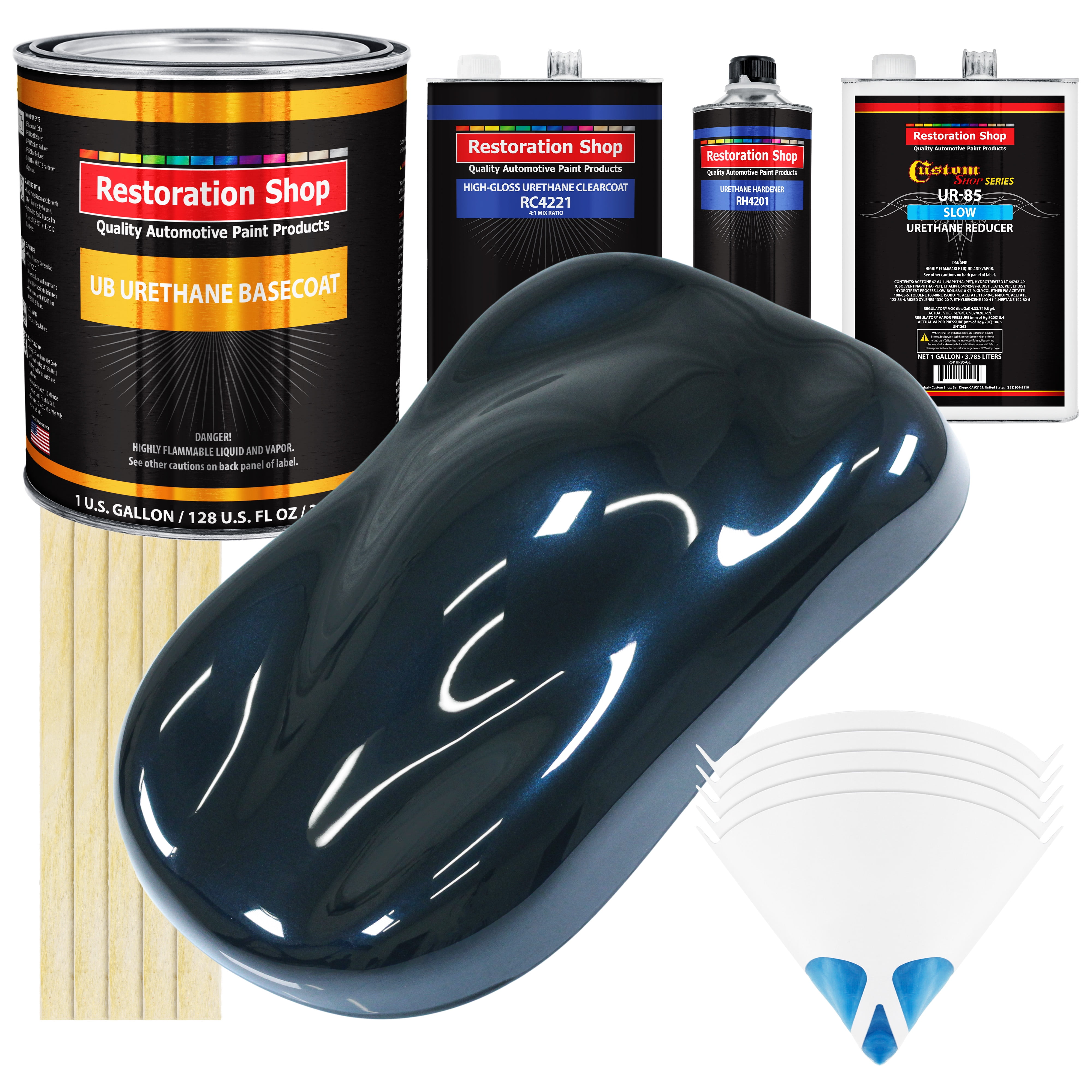 Dark Midnight Blue Pearl SLOW Gallon Auto Paint Kit URETHANE BASECOAT ...