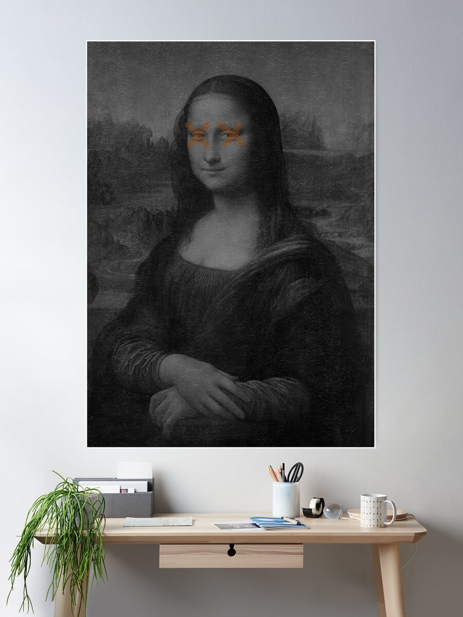 Dark Mona Lisa Poster Wall Art, Modern Wall Decor For Living Room ...