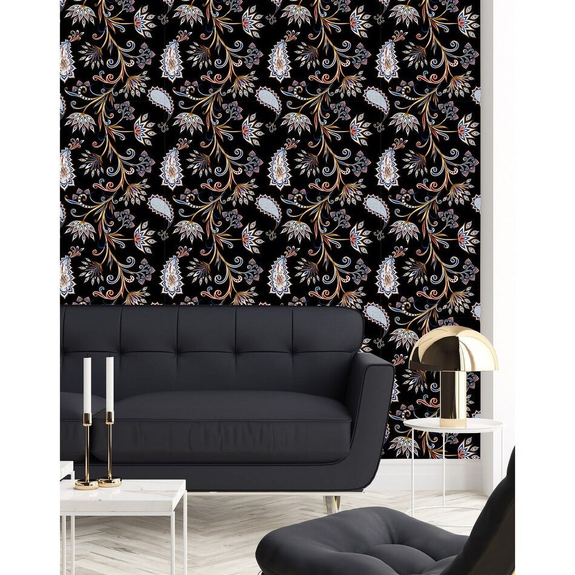 Dark Monogram Wallpaper Pre-Pasted - 25"W x 125"H - Walmart.com