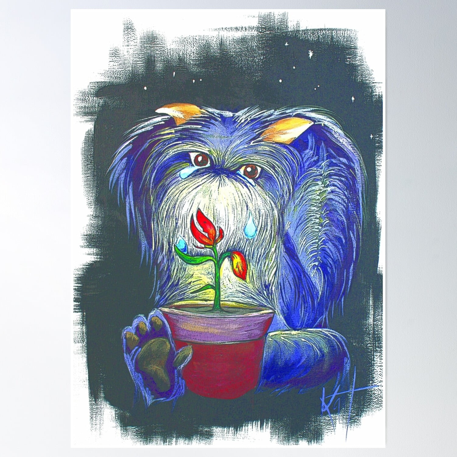 Dark Monster Poster Wall Art, Modern Wall Decor, 24x36 UNFRAMED ...
