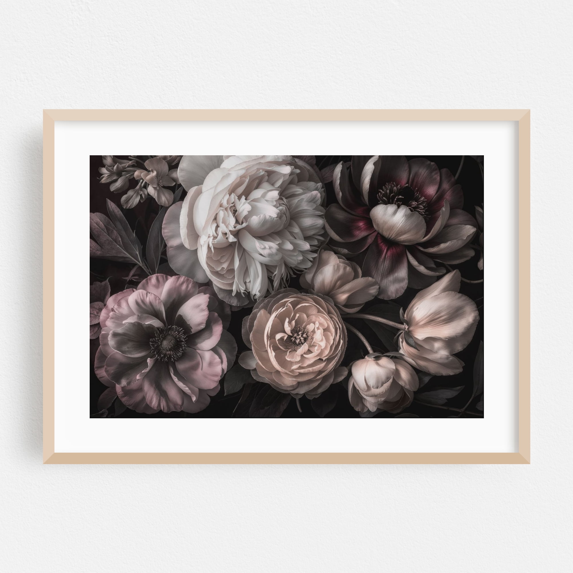 Dark Moody Baroque Blooms - Painting Floral Botanical Flowers Vintage ...