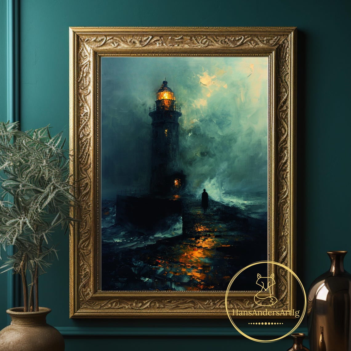 Dark Moody Gothic Poster Lighthouse Wall Art Vintage Style Poster For ...