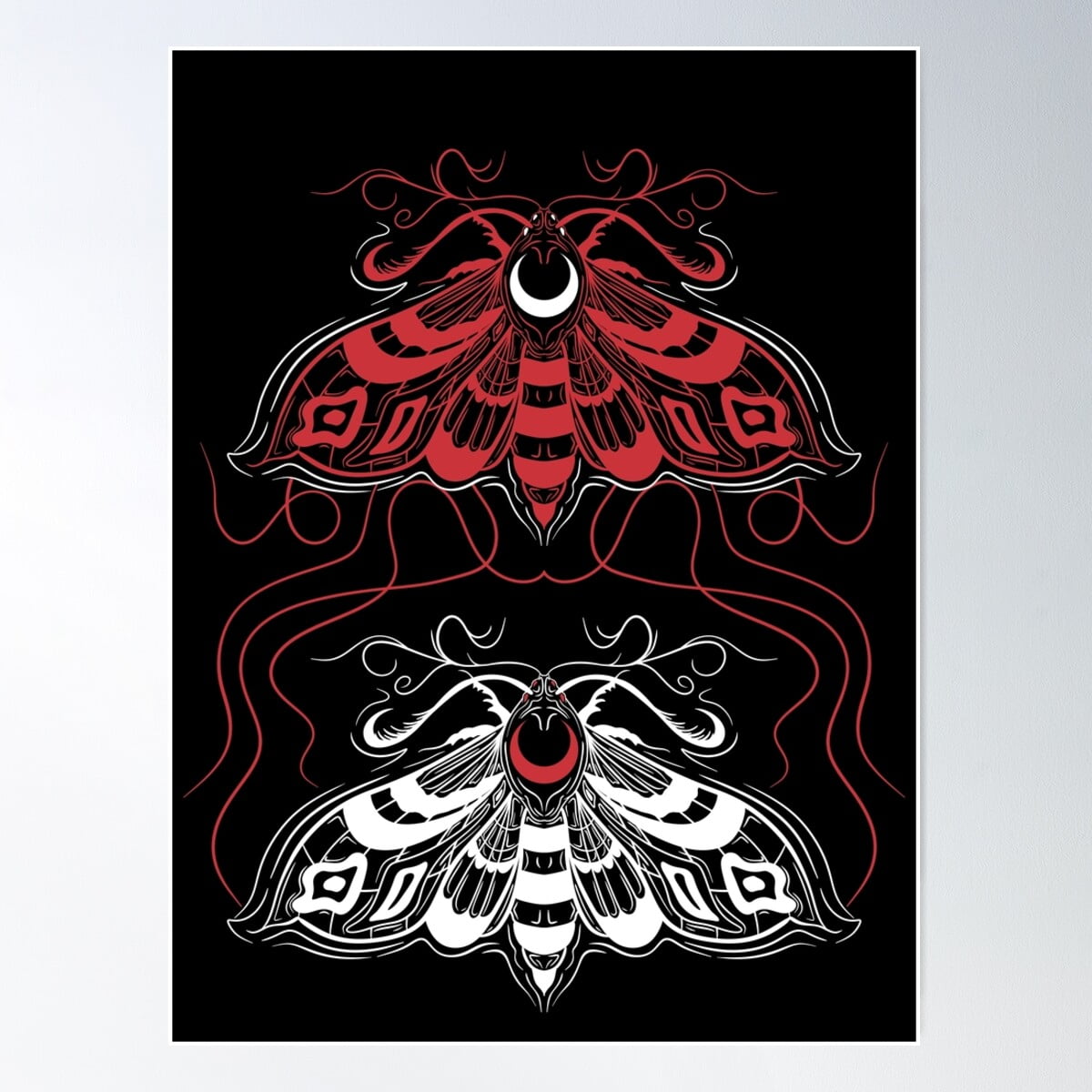 Dark Moth Poster Wall Art, Modern Wall Decor For Living Room Bedroom ...