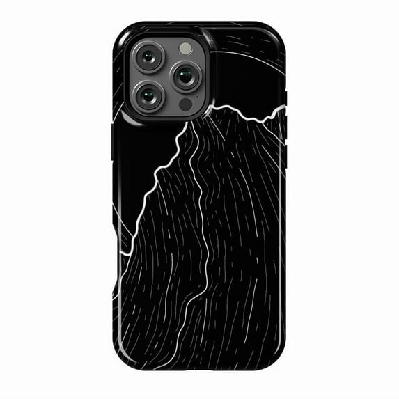 Dark Mountain Wave Abstract Art iPhone Case 17 16 15 14 13 12 11 Pro ...