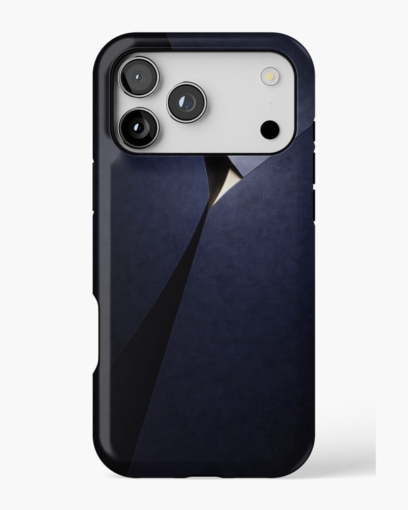Dark Navy Abstract Print H1645 Premium Durable Case for iPhone 17 16 15 ...