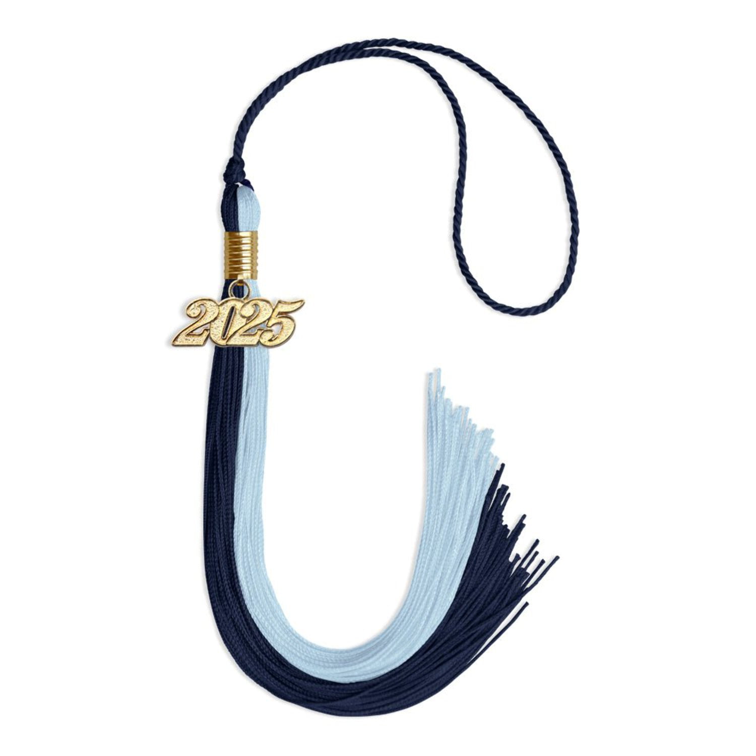 Endea Graduation Dark Navy Blue/Light Blue Graduation Tassel with Gold ...