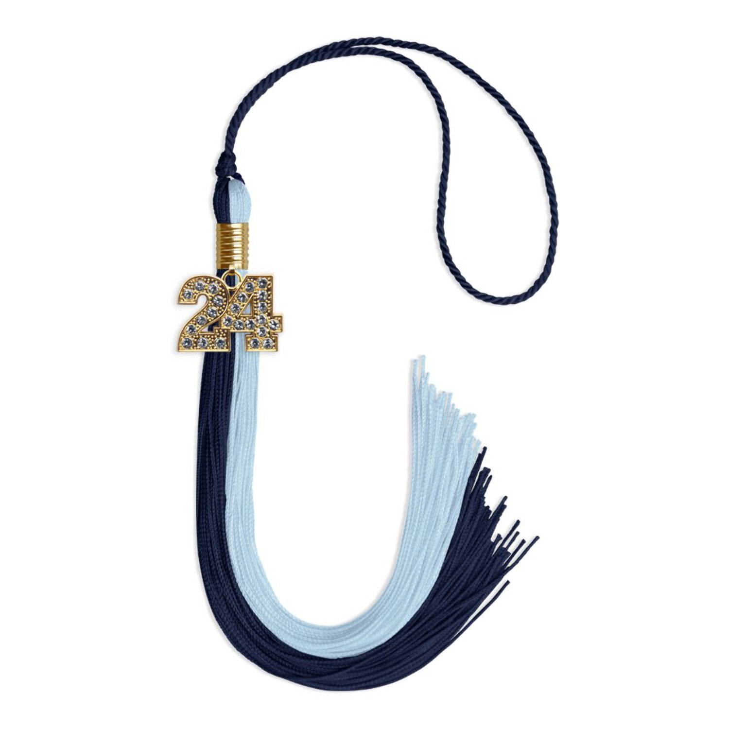 Endea Graduation Dark Navy Blue/Light Blue Graduation Tassel with Gold ...