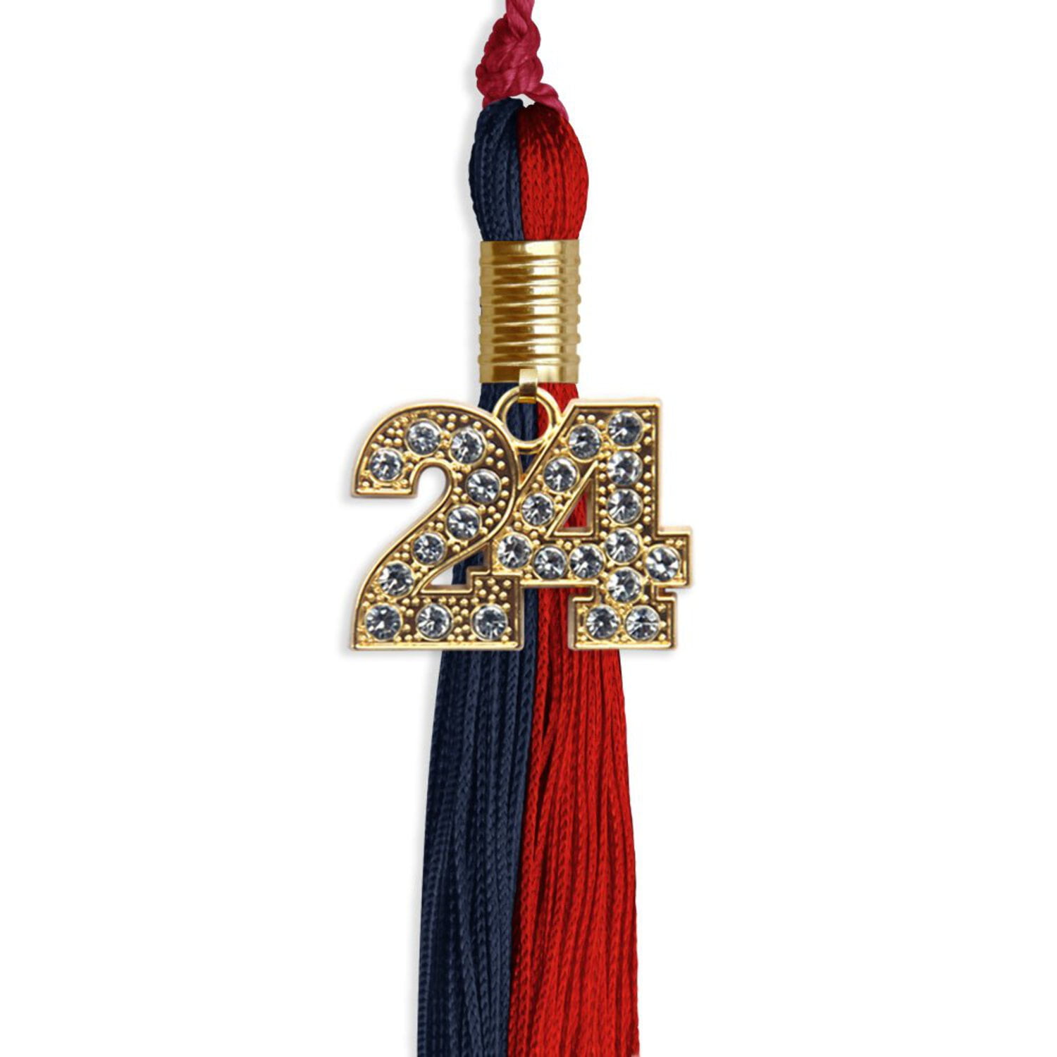 Endea Graduation Dark Navy Blue/Red Graduation Tassel with Gold Date ...