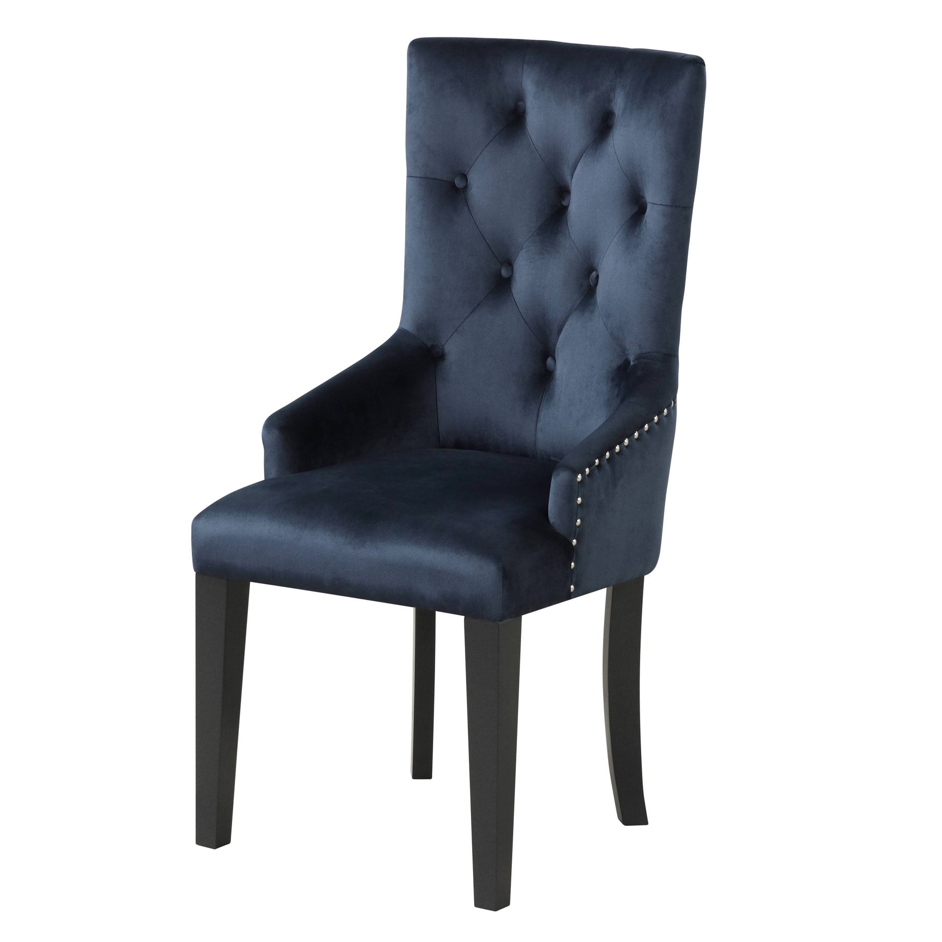 Dark Navy Parson Chair | Dining Room Luxury Seating | Velvet Upholstery ...