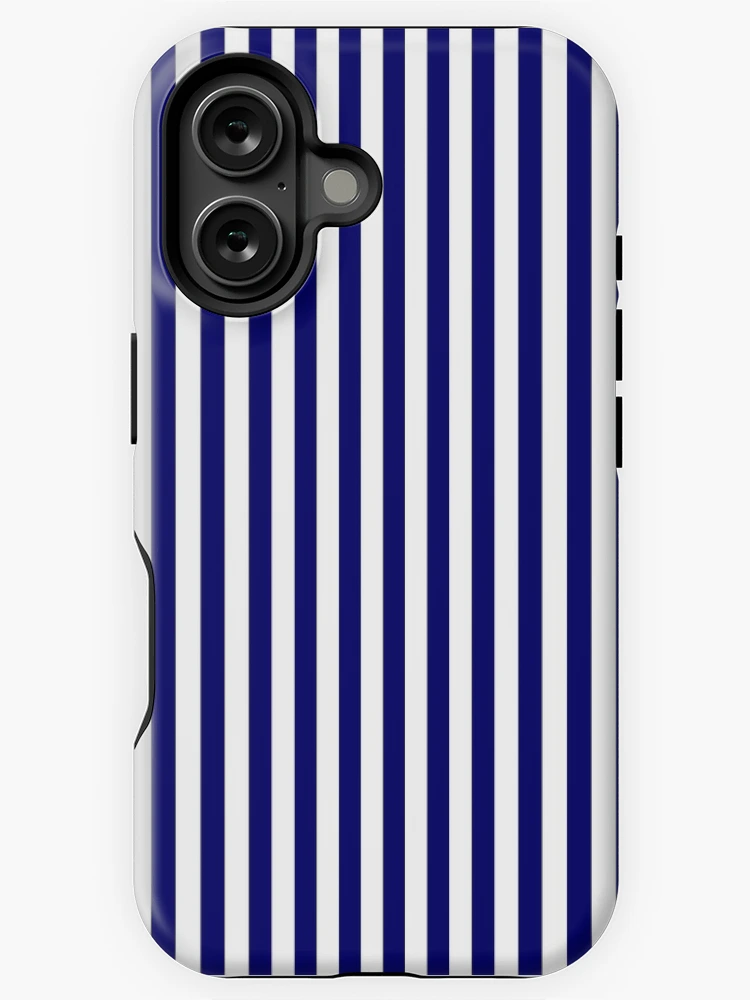 Dark Navy Stripe Case iPhone 11 12 13 14 15 16 Pro Max Classic Nautical ...