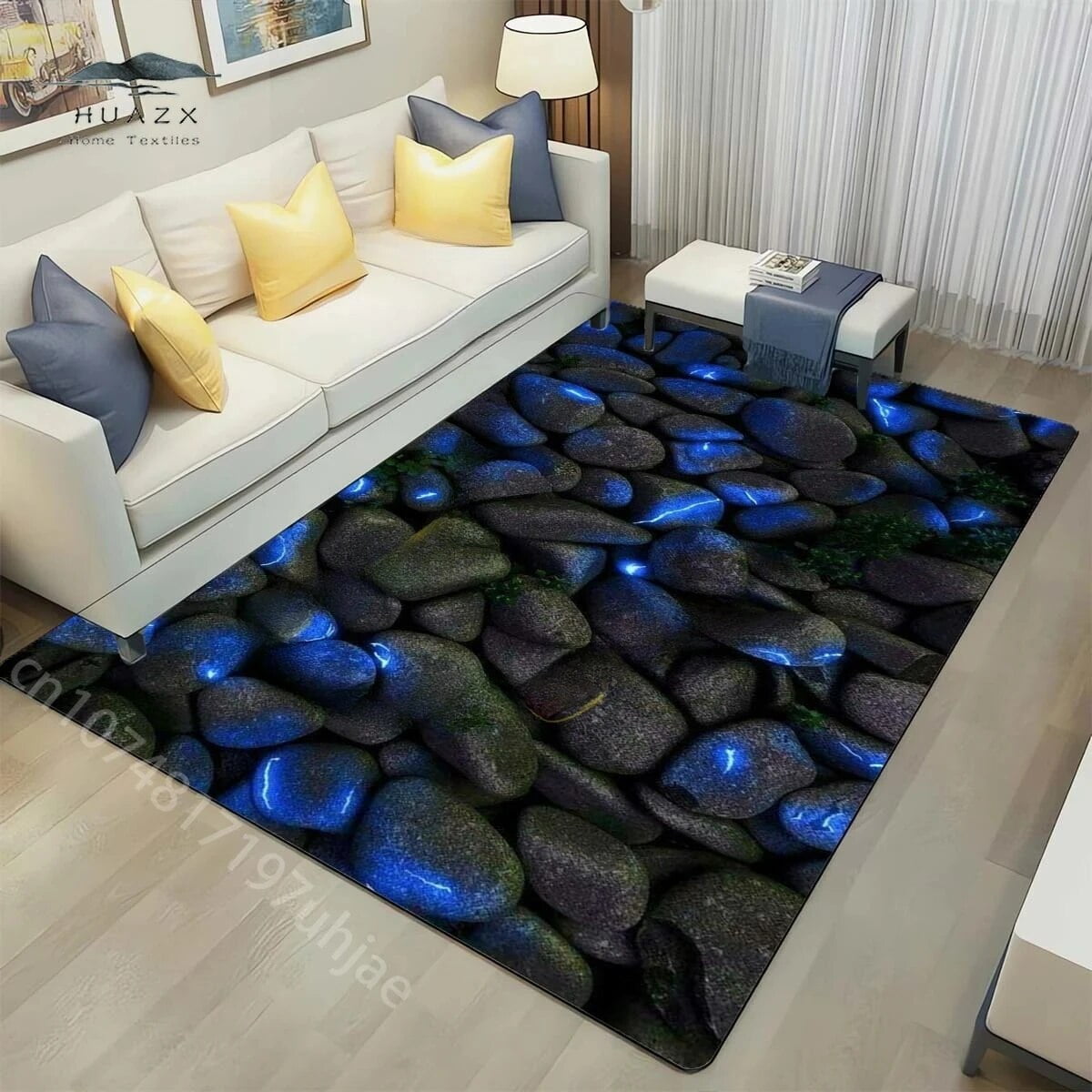 Dark Neon Effect Carpets for Geometric Mat Play Gaming Living Room ...