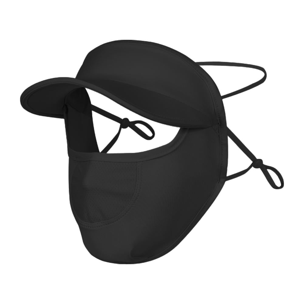 Dark Night Black Short Sunscreen Mask To Cover The Face Brim Facekini ...