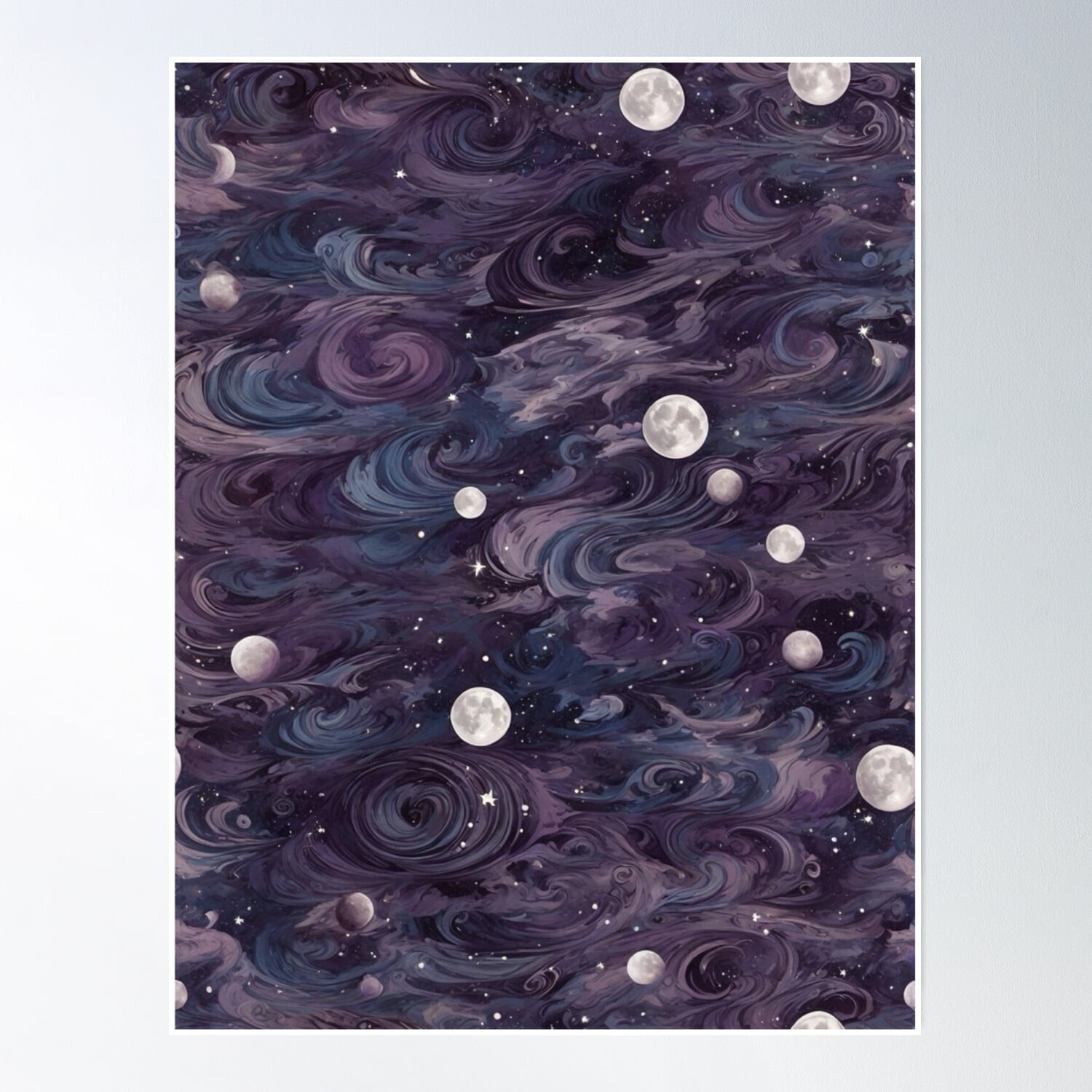 Dark Night Sky Pattern Poster Wall Art, Modern Wall Decor, 8x12 ...