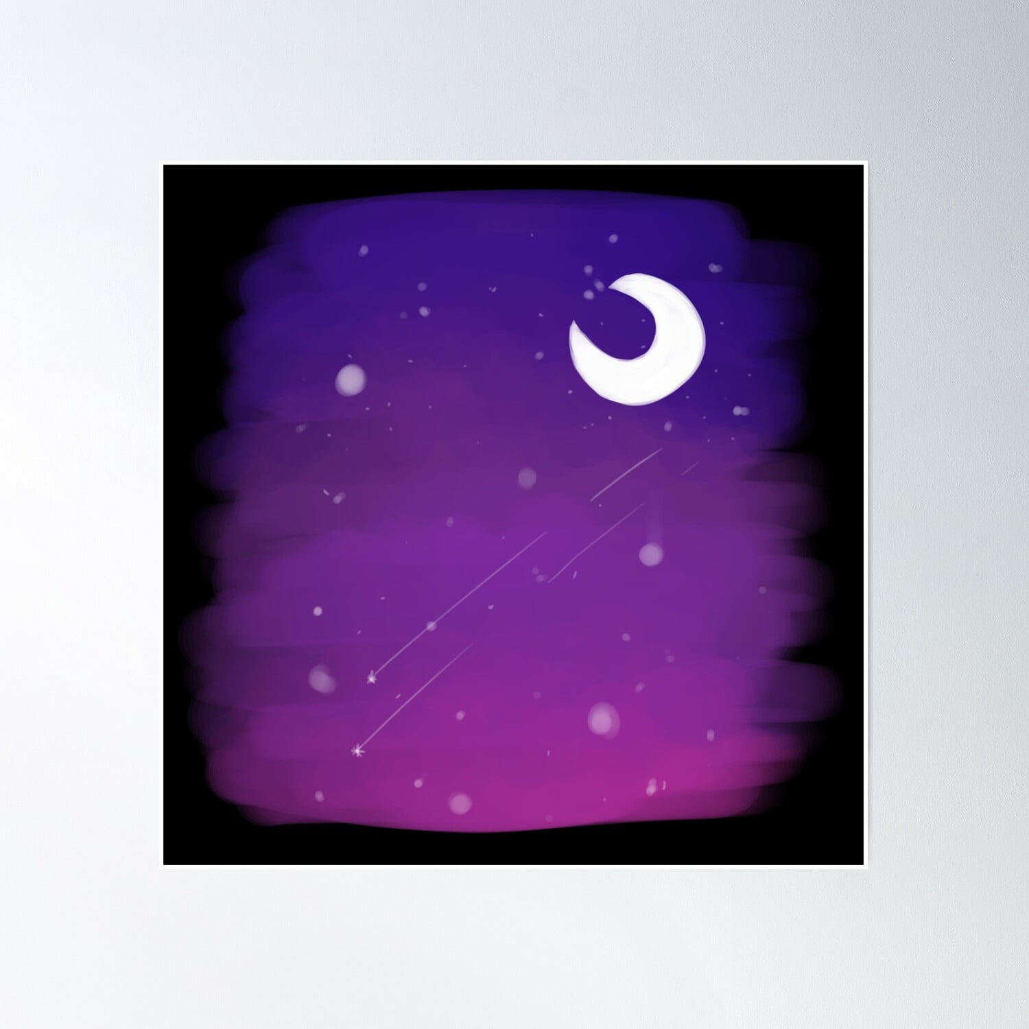 Dark Night Sky Scribble Poster Wall Art, Modern Wall Decor, 12x18 UNFRAMED - Walmart.com