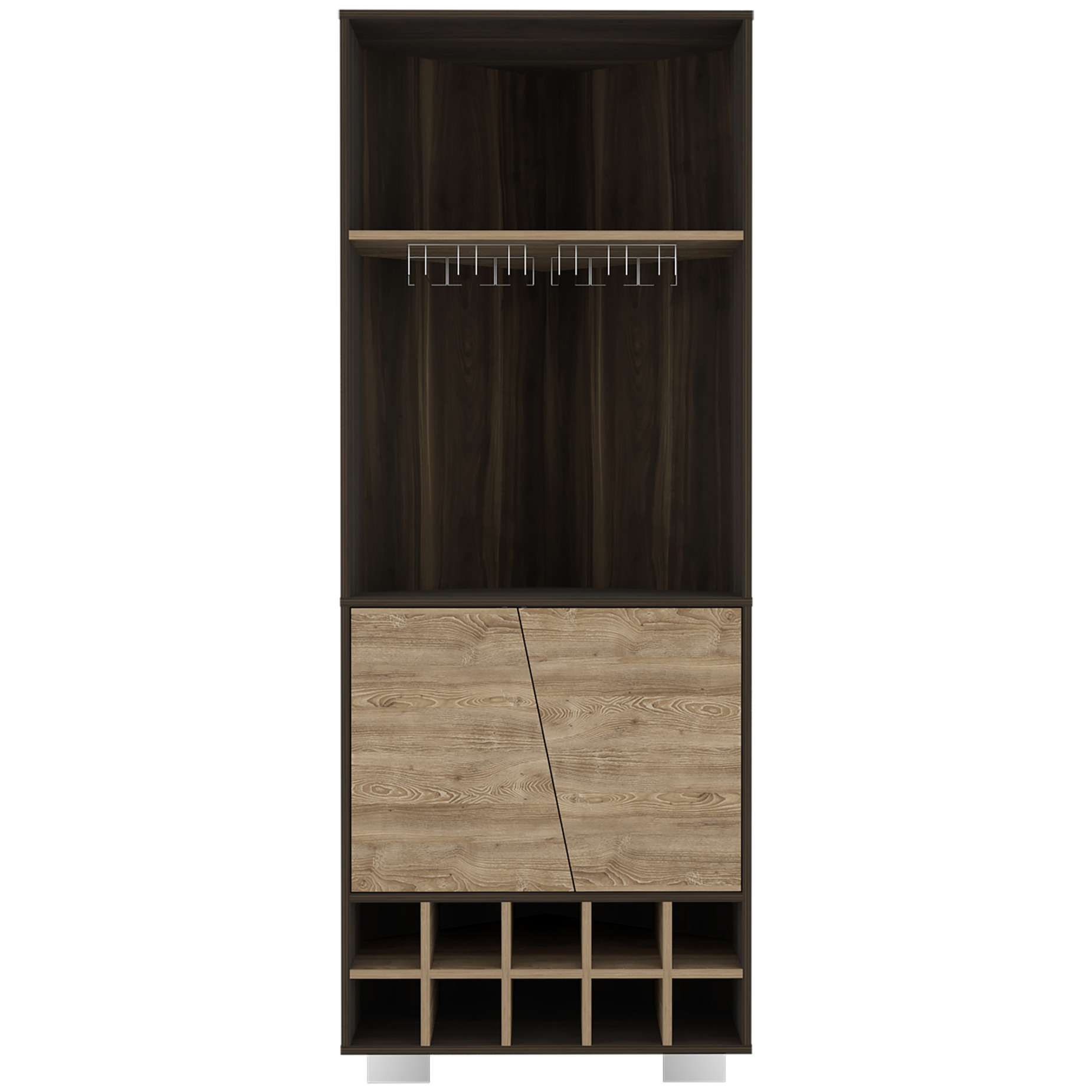 Dark Oak Shade - Two Interior Storage Shelves - Living Room Setting ...