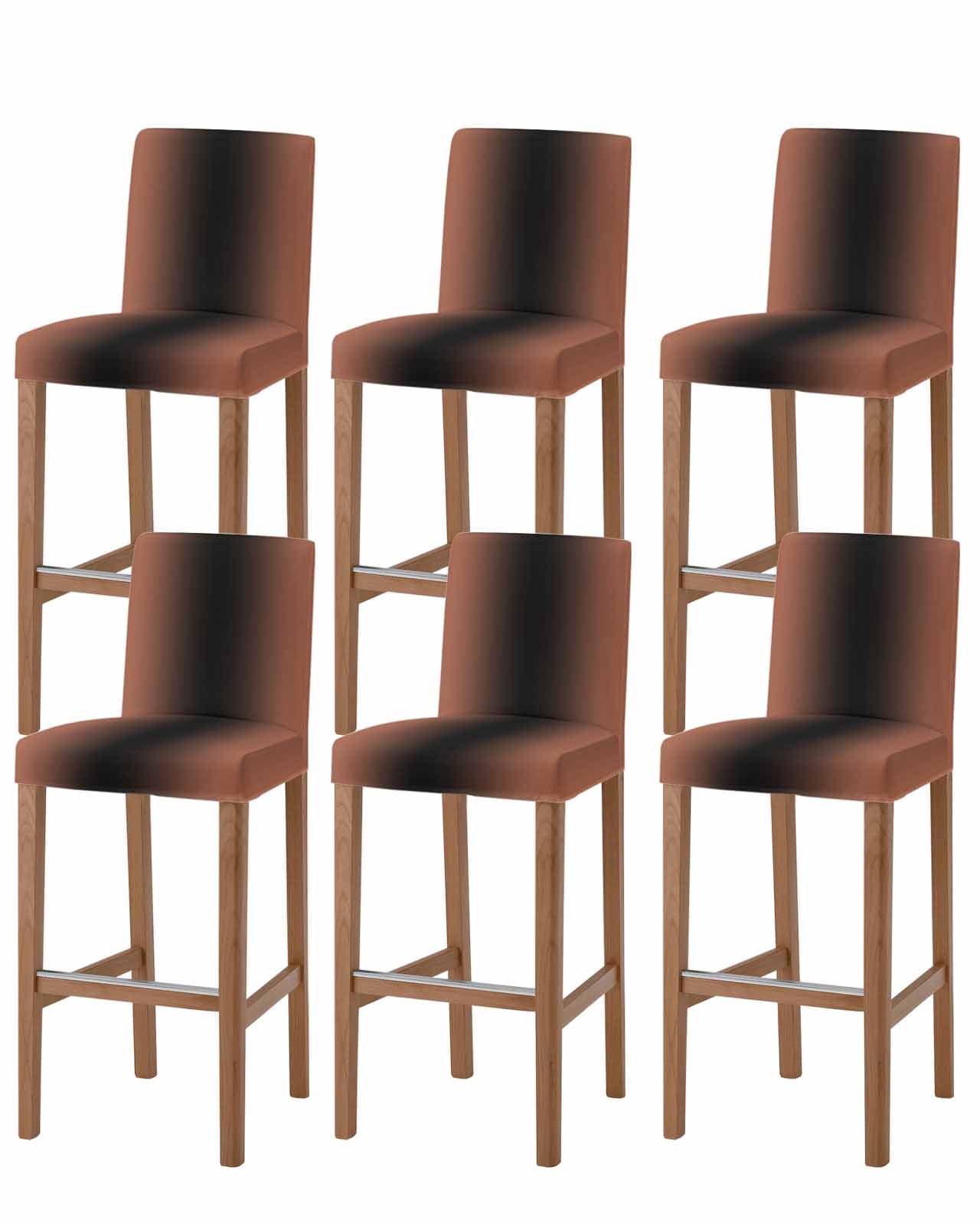 Dark Orange Black Ombre Bar Stool Covers Set of 6, Modern Gradient ...