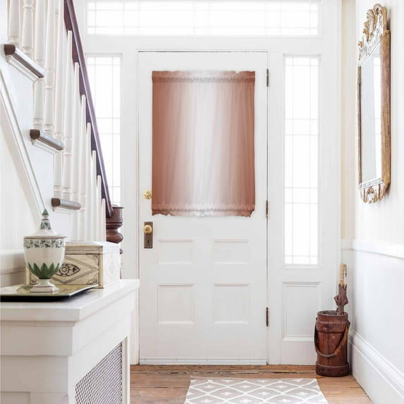 Dark Orange Ombre Door Curtains for Door Window, French Sidelight Front ...