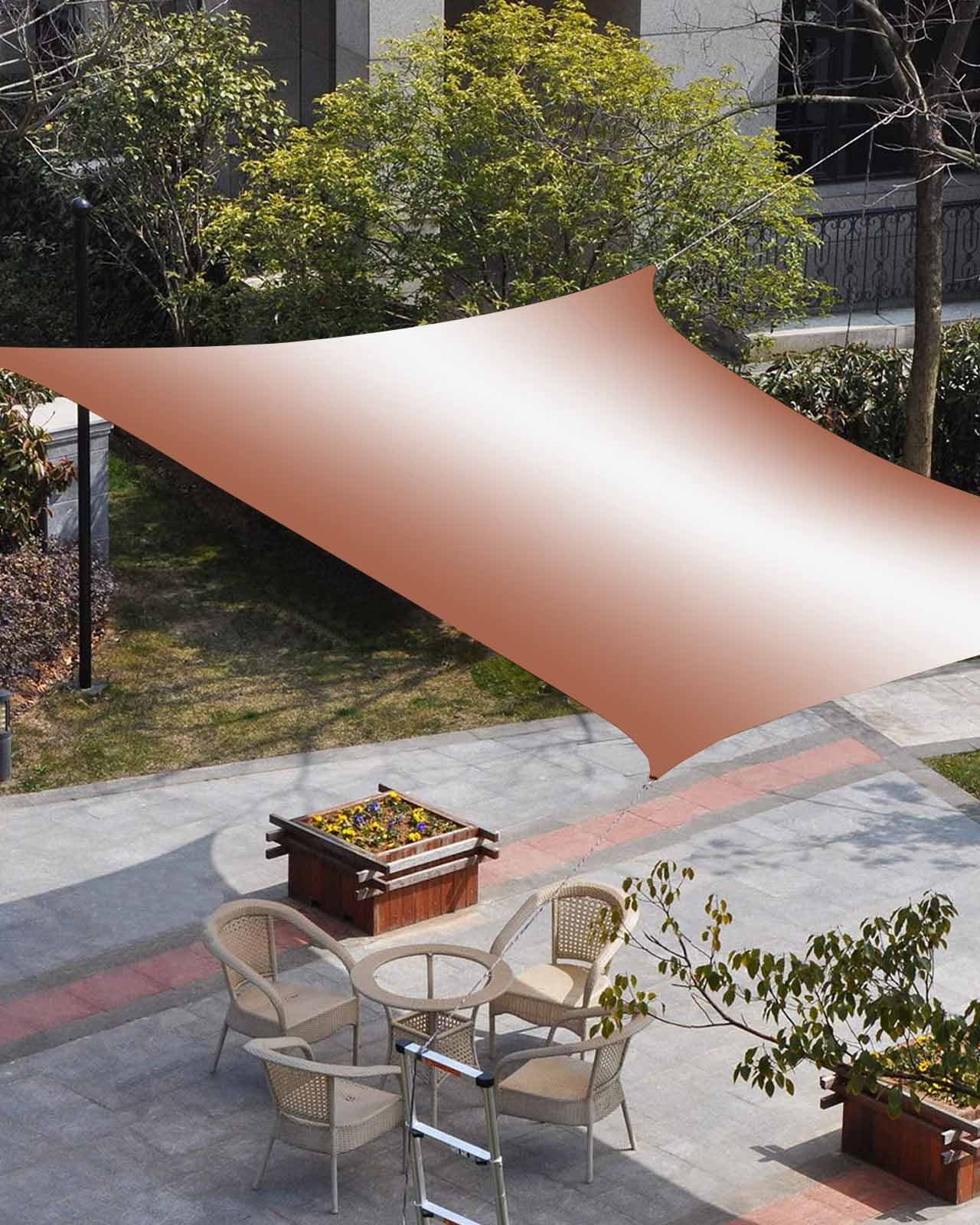Dark Orange Ombre Sun Shade Sail 8'x10' Rectangle Outdoor Shade Canopy ...