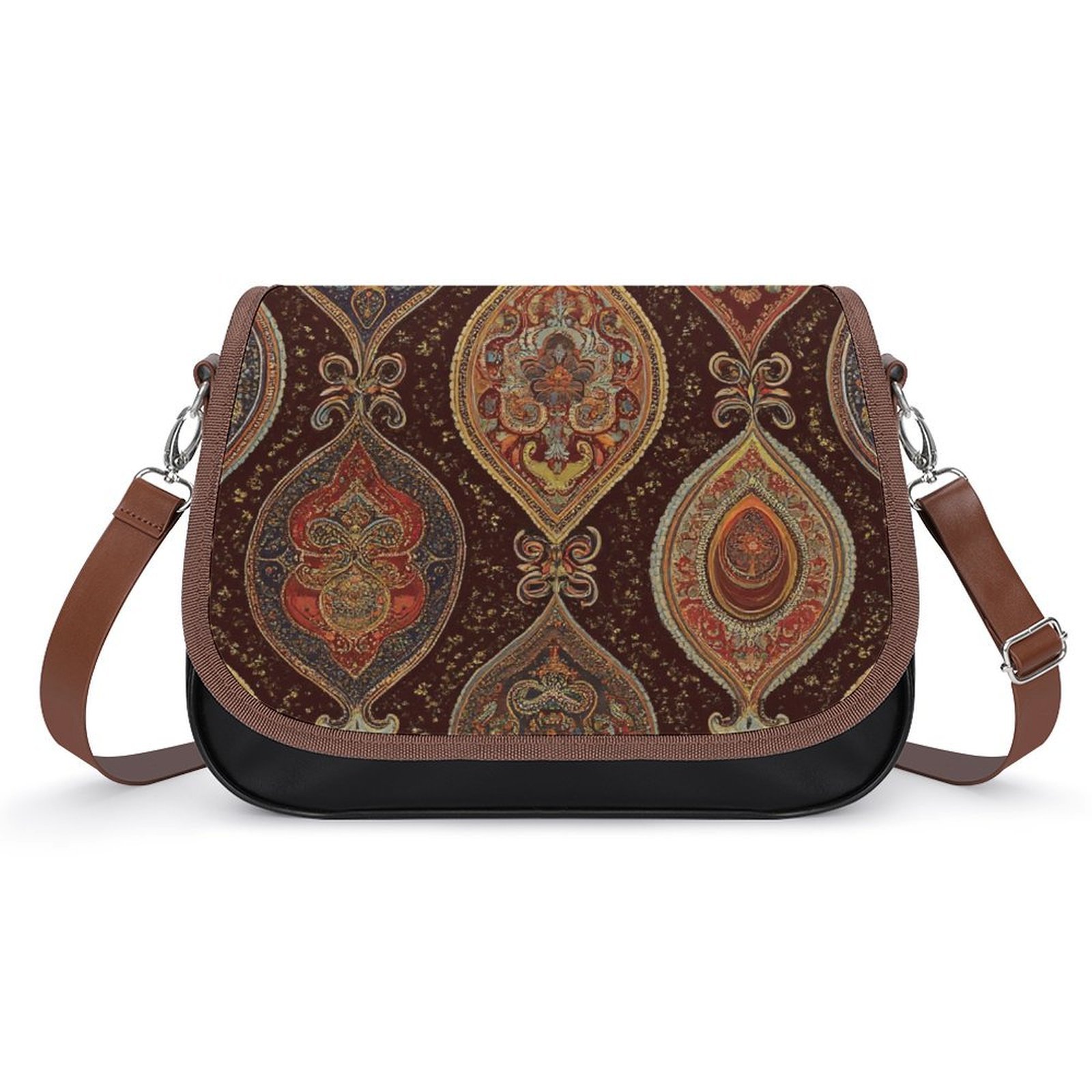 Dark Paisley Rich Pattern Vintage Crossbody Bag For Women Medium ...