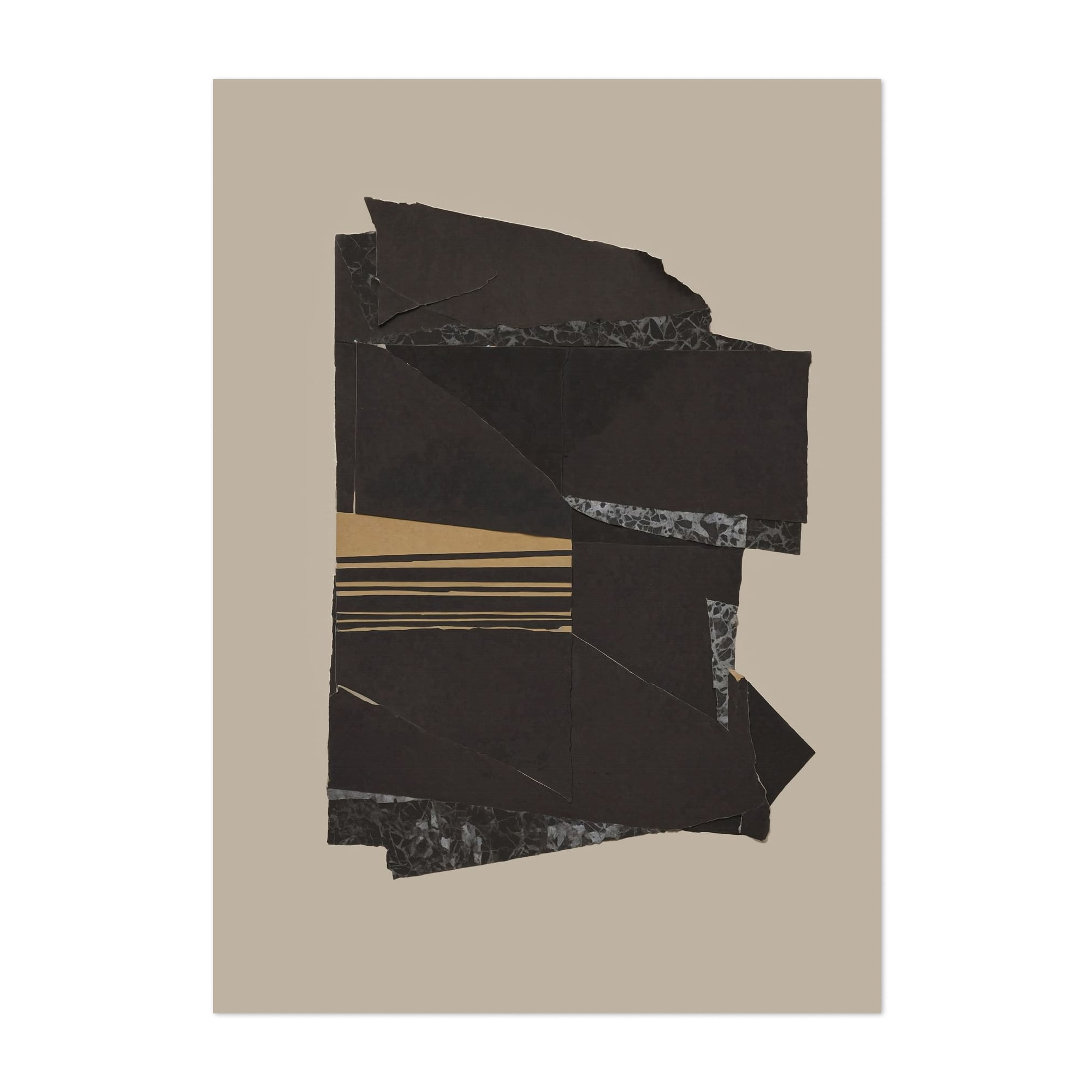 Dark Paper Cut - Collage Abstract Geometric Modern Art Minimalist ...