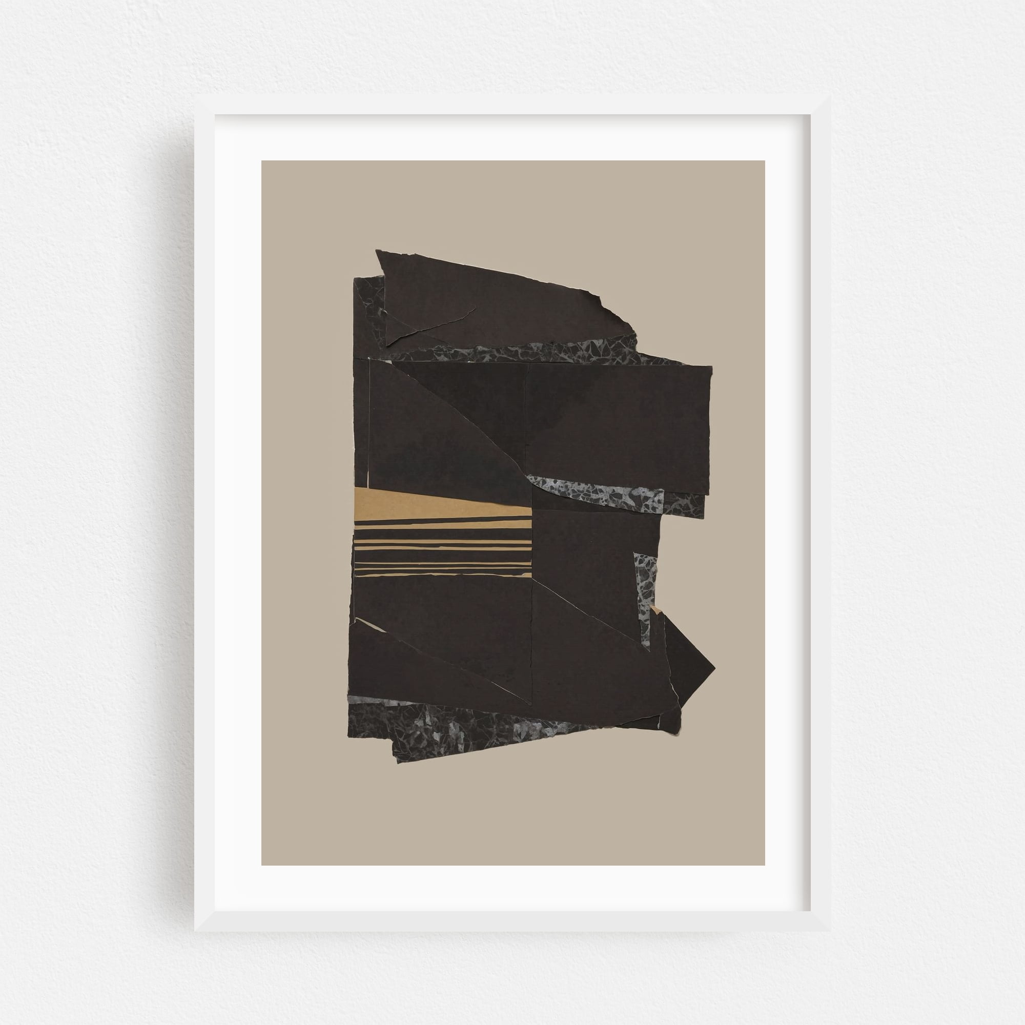 Dark Paper Cut - Collage Abstract Geometric Modern Art Minimalist ...