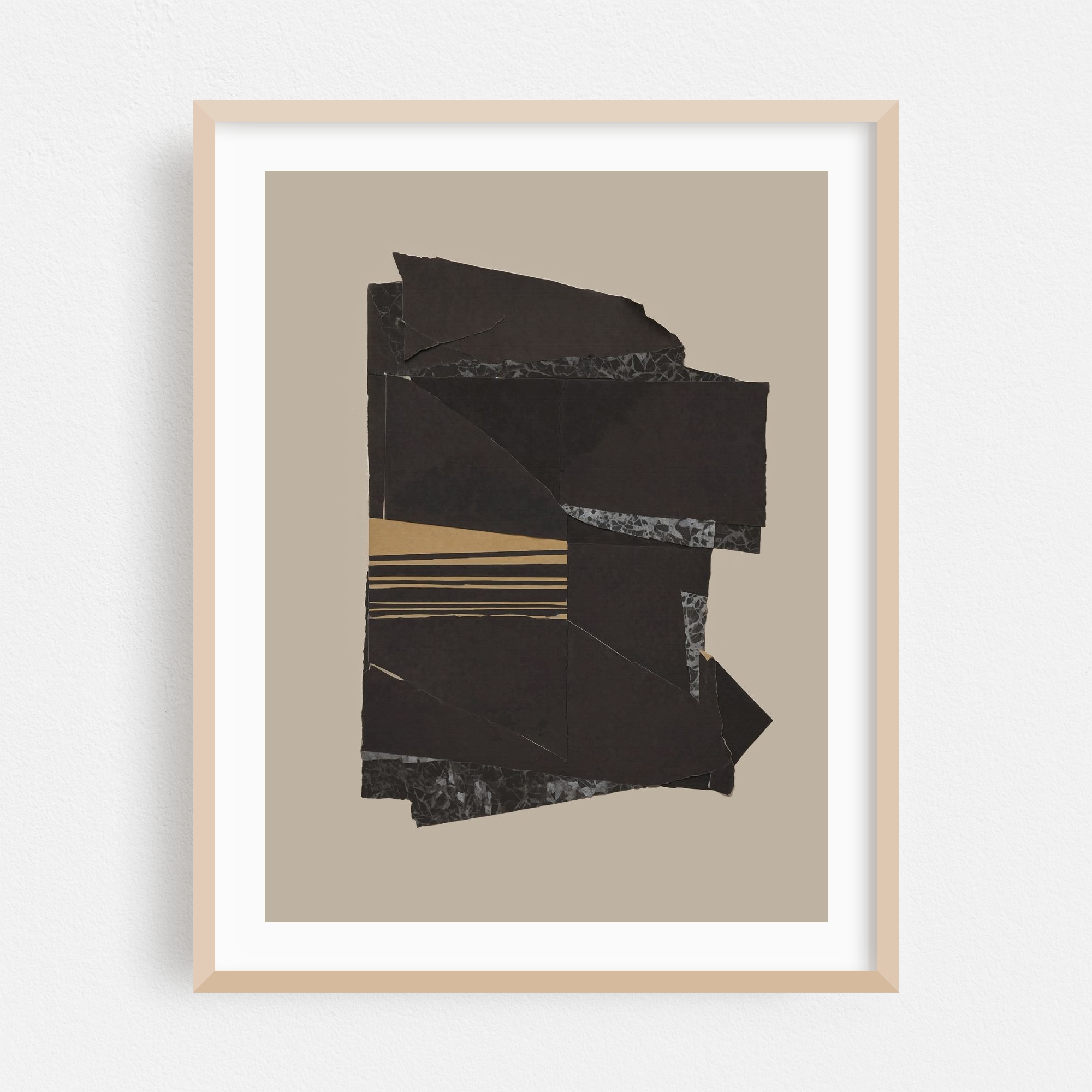 Dark Paper Cut - Collage Oak Framed Wall Art Print 8 x 12 inches ...