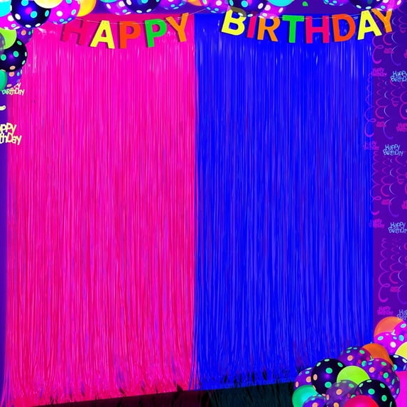 in The Dark Party Supplies 2 Neon Party Decorations Fluorescent Tinsel ...