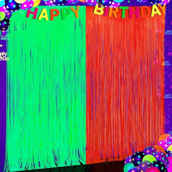 in The Dark Party Supplies 2 Neon Party Decorations Fluorescent Tinsel ...