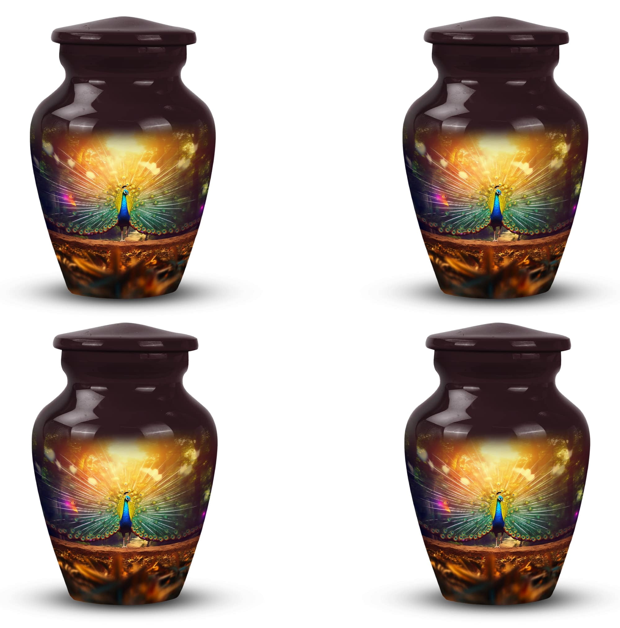 Dark Peacock Mini Urn For Human Adult Mother & Father - Urns For Ashes ...