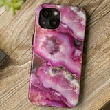 Dark Pink Agate Crystal Quartz Shiny Marble Rock Phone Case for iPhone ...