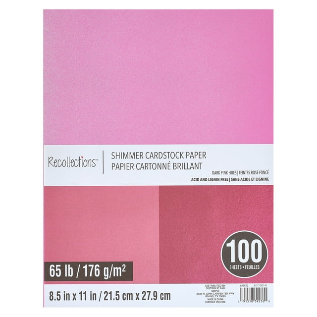 Dark Pink Hues Shimmer 8.5" x 11" Cardstock Paper by Recollections ...