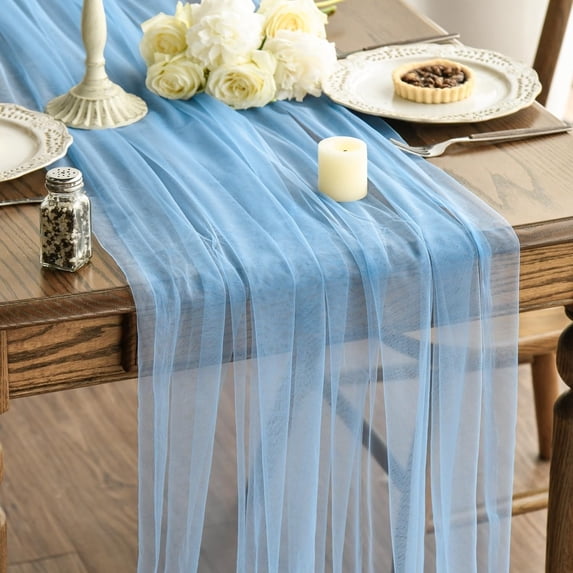 Dark Pink Mesh Table Flags and Tablecloths - Set of 2, 75x300CM ...