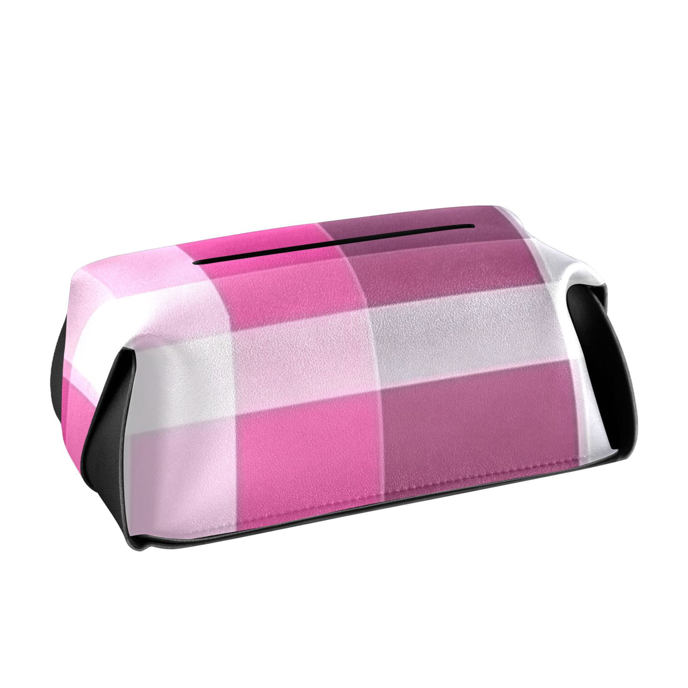Dark Pink Stripes Tissue Box Cover Leather Square Rectangle Tissue Box ...