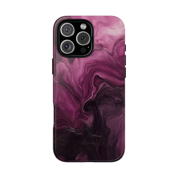 Dark Plum Purple Fluid Marble Art Phone Case for iPhone 11 12 13 14 15 ...