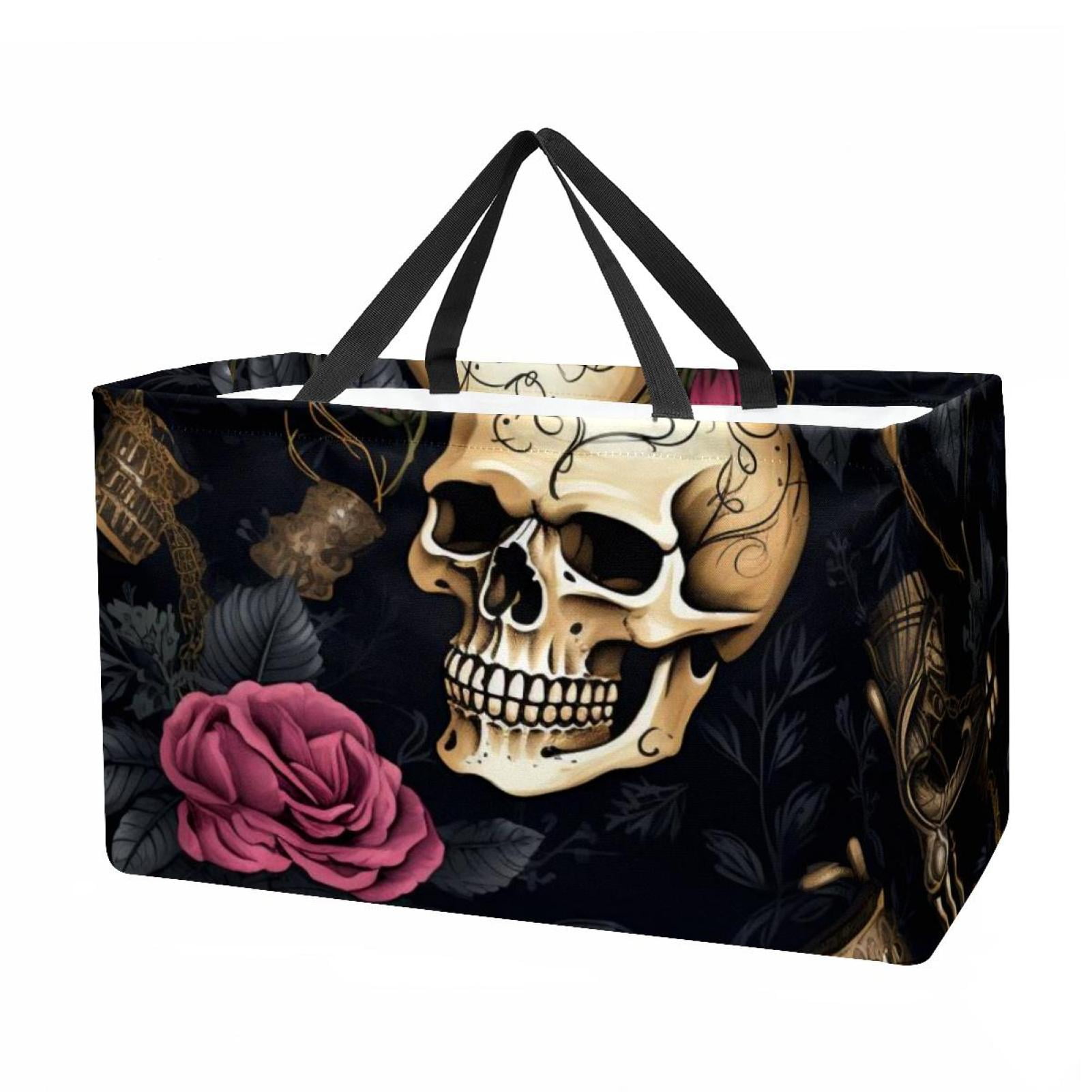 Dark Punk Portable Reusable Collapsible Bucket Picnic Basket Grocery ...