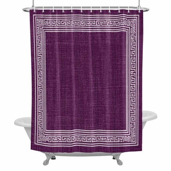 Dark Purple Abstract Art Shower Curtain for Bathroom, Vintage Linen ...
