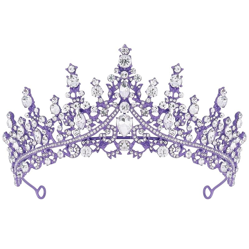 Dark Purple Crown for Women Wedding Tiara for Women Queen Crown Crystal ...