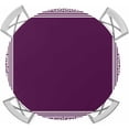 Dark Purple Geometric Round Fitted Tablecloth with Elastic Edge, White ...