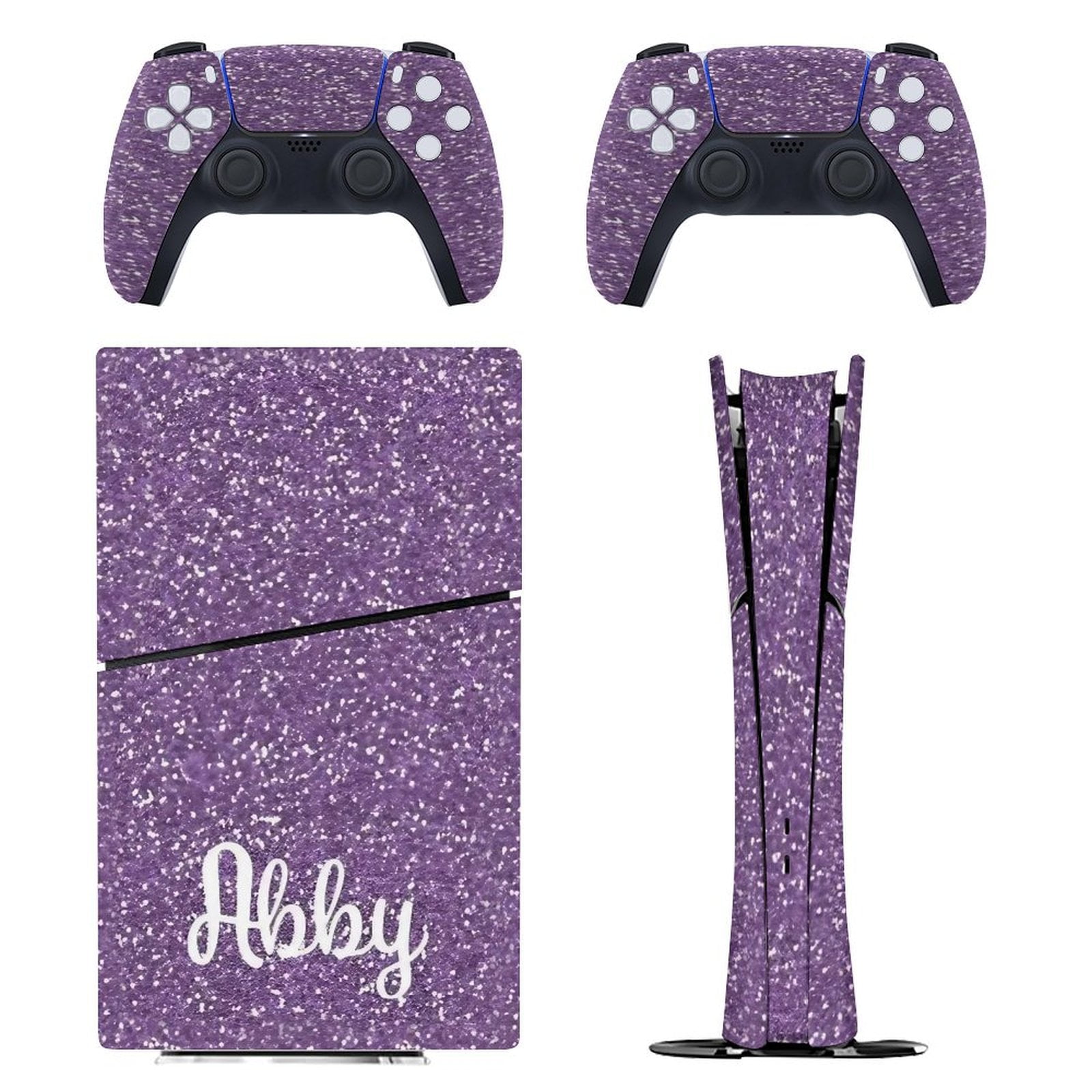 Dark Purple Glitter PS5/PS5 Pro/PS5 Slim Digital Disc Skin Sticker For ...